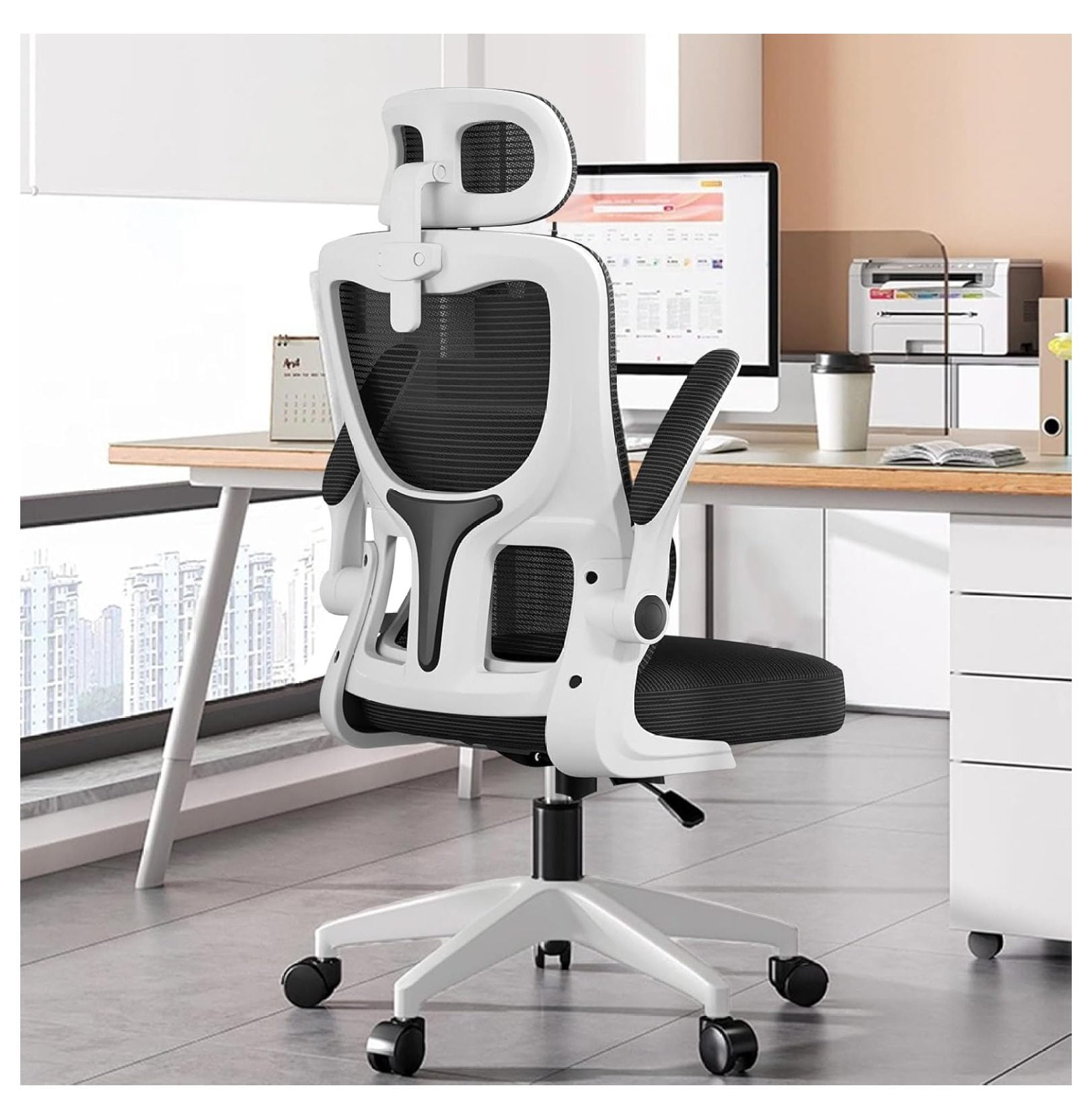 Mesh Office Chair High Back Ergonomic Desk Chair with Lumbar Support ...