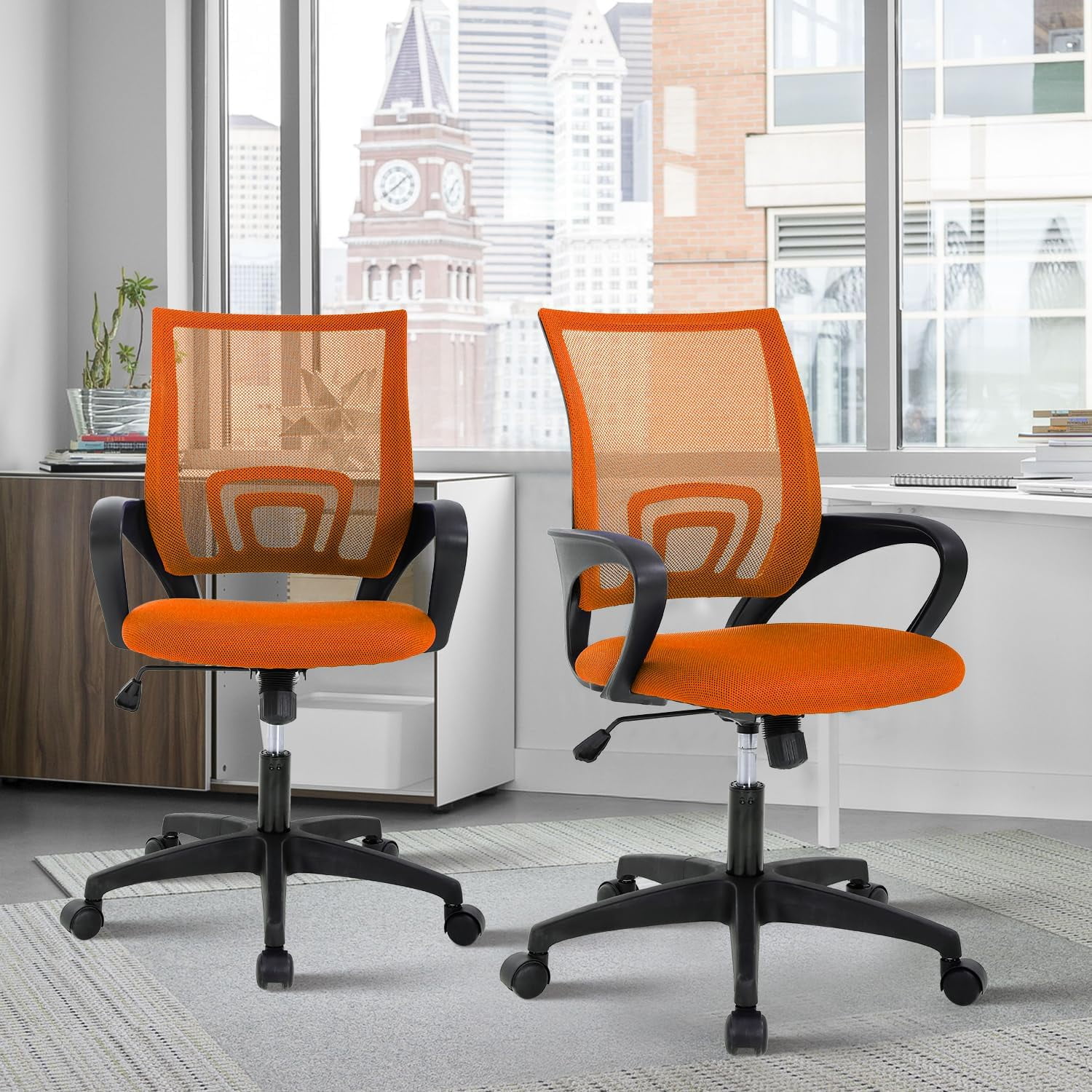 Mesh Office Chair, Mid Back Computer Chair Ergonomic Office Chair with ...