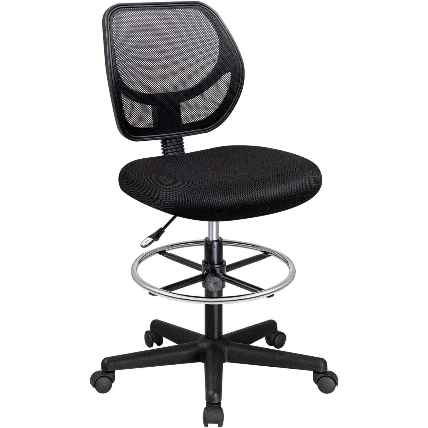 Mesh Office Drafting Chair with Adjustable Foot Ring Tall Office Chair ...