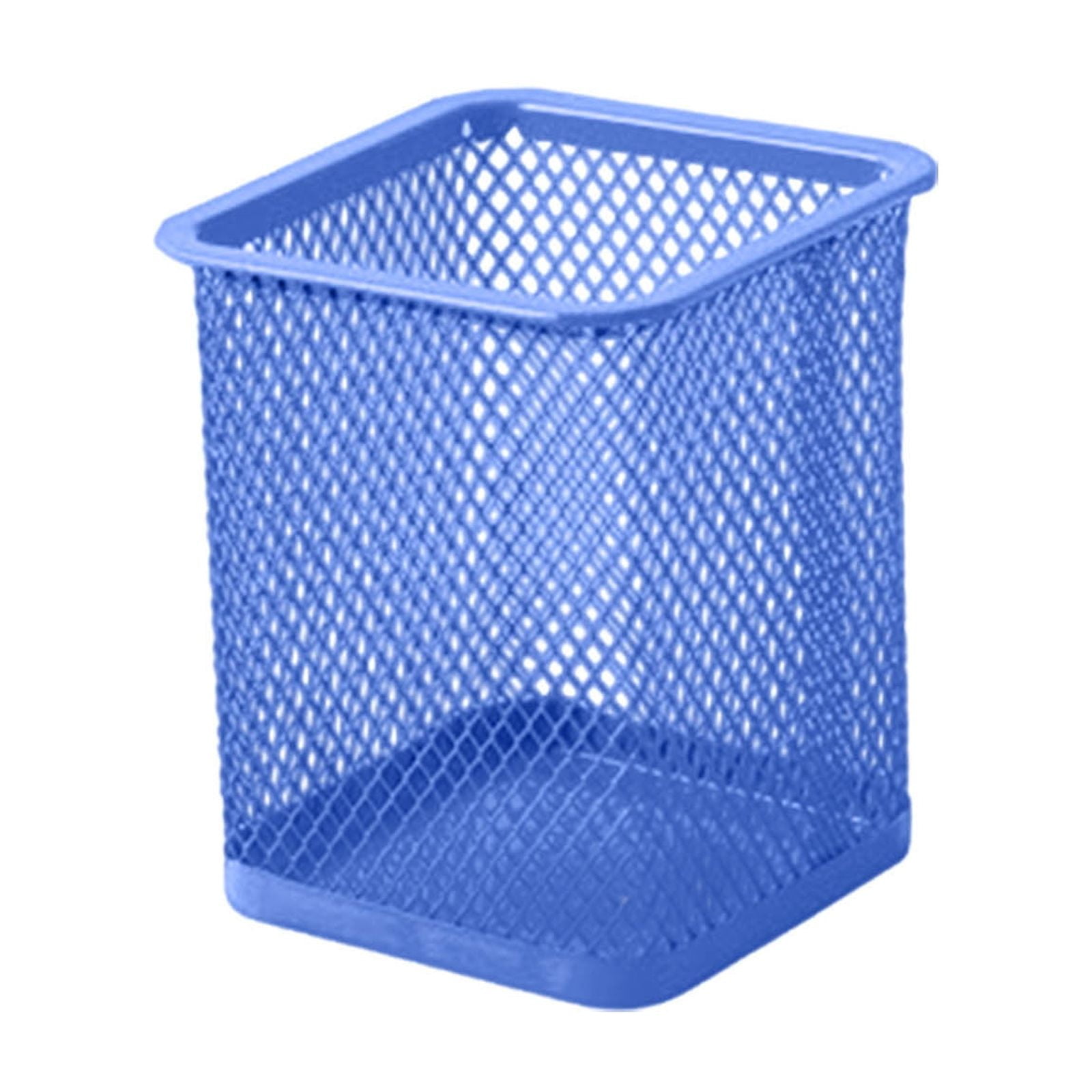 Mesh Pencil Metal Pen Cup - Square Desk Organizer for Office and Home ...
