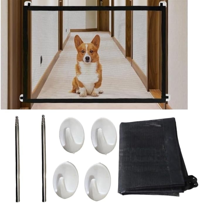 Mesh Pet Gate, 110cm*72cm Portable Folding Mesh Safety Dog Gate, Safety ...