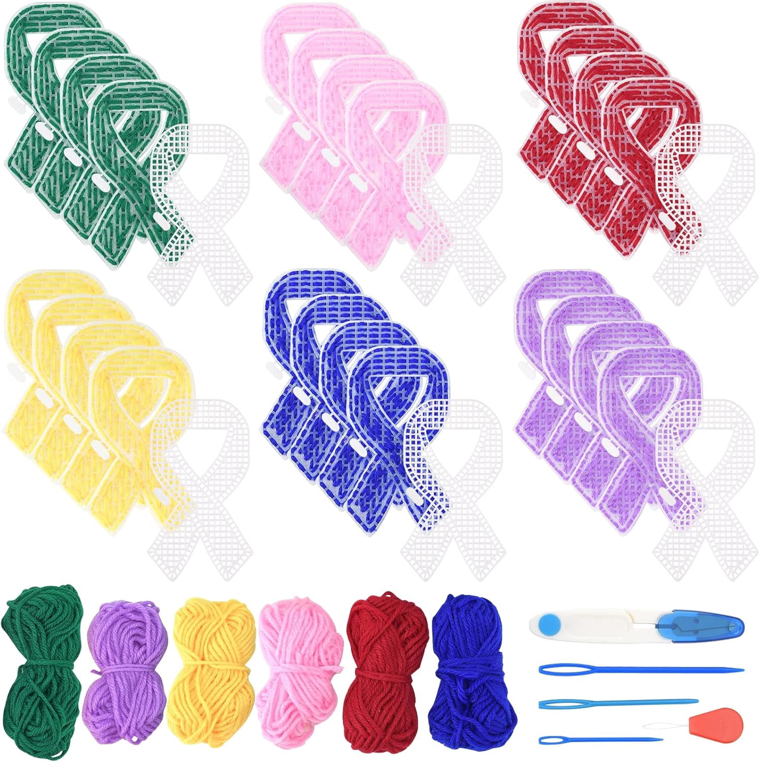 Mesh Plastic Canvas Kit Including Clear Plastic Canvas 6 Color Acrylic ...