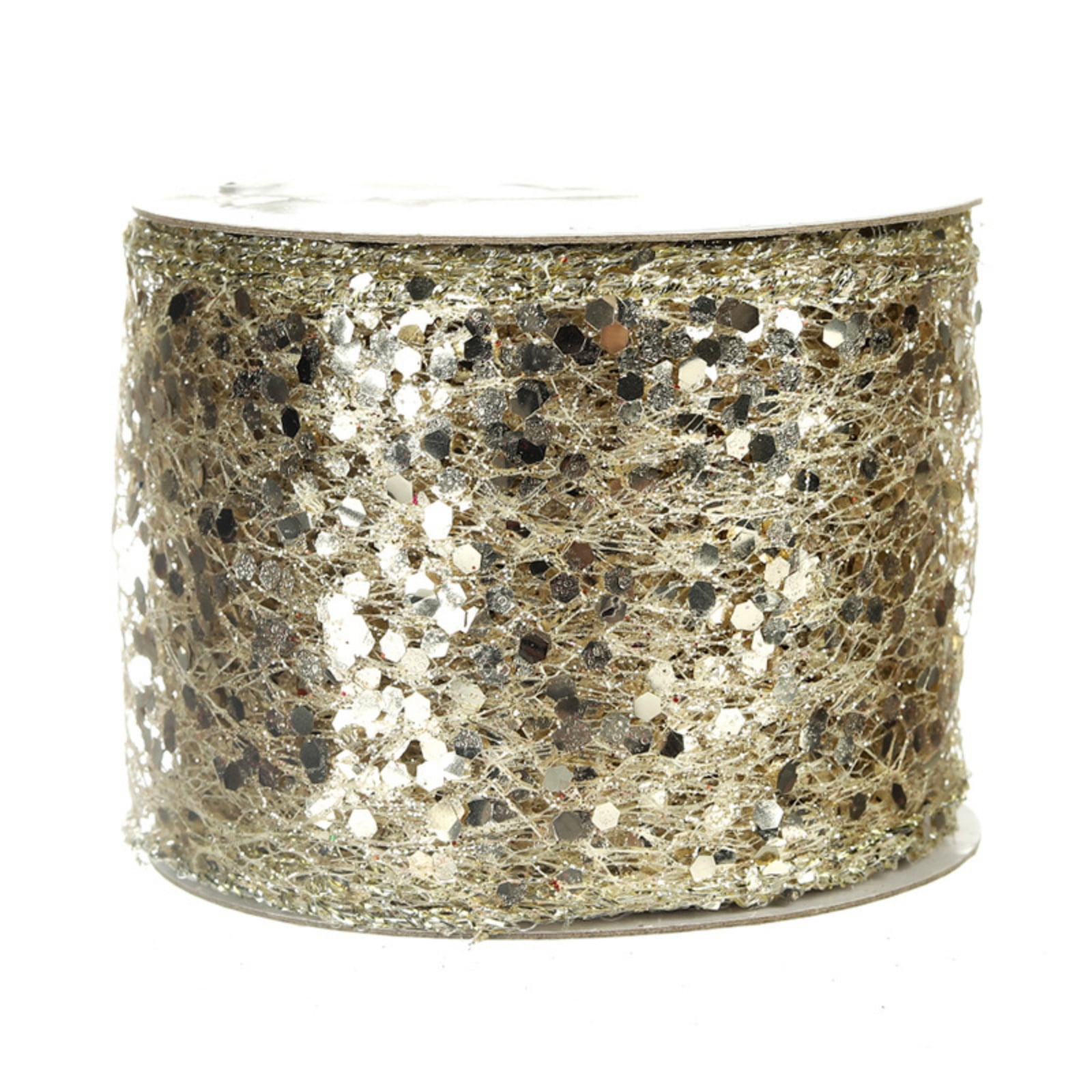 Mesh Polka Dot Iron Wire Seam Ribbon Golden Messy Mesh Netting Ribbon ...