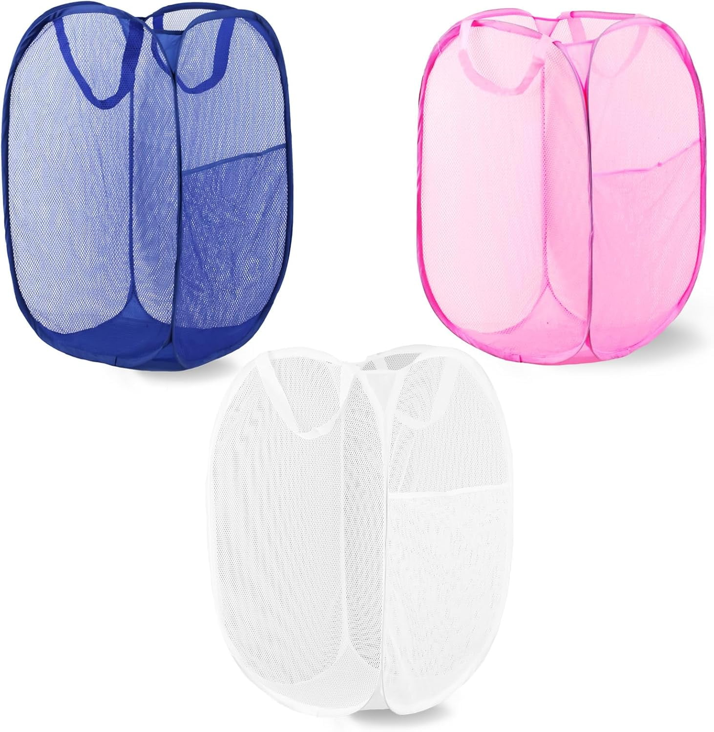 Mesh Pop-Up Laundry Hamper, Clothes Basket, Collapsible Hamper for ...