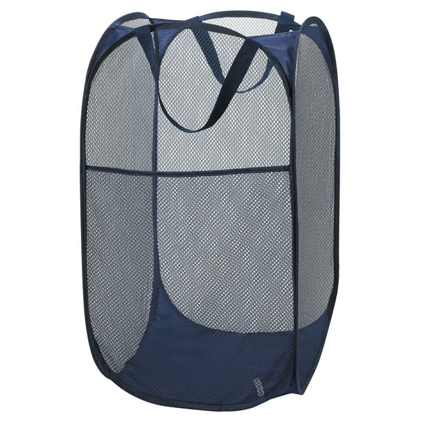 Mesh Pop-Up Laundry Hamper, Navy Blue - Walmart.com