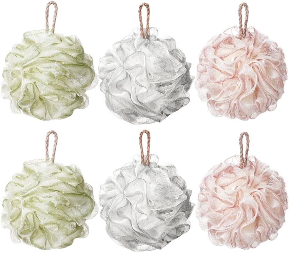 Mesh Pouf, 6 PCS Mesh Bath Sponge, Soft Bath Ball, Loofah Shower Puff ...