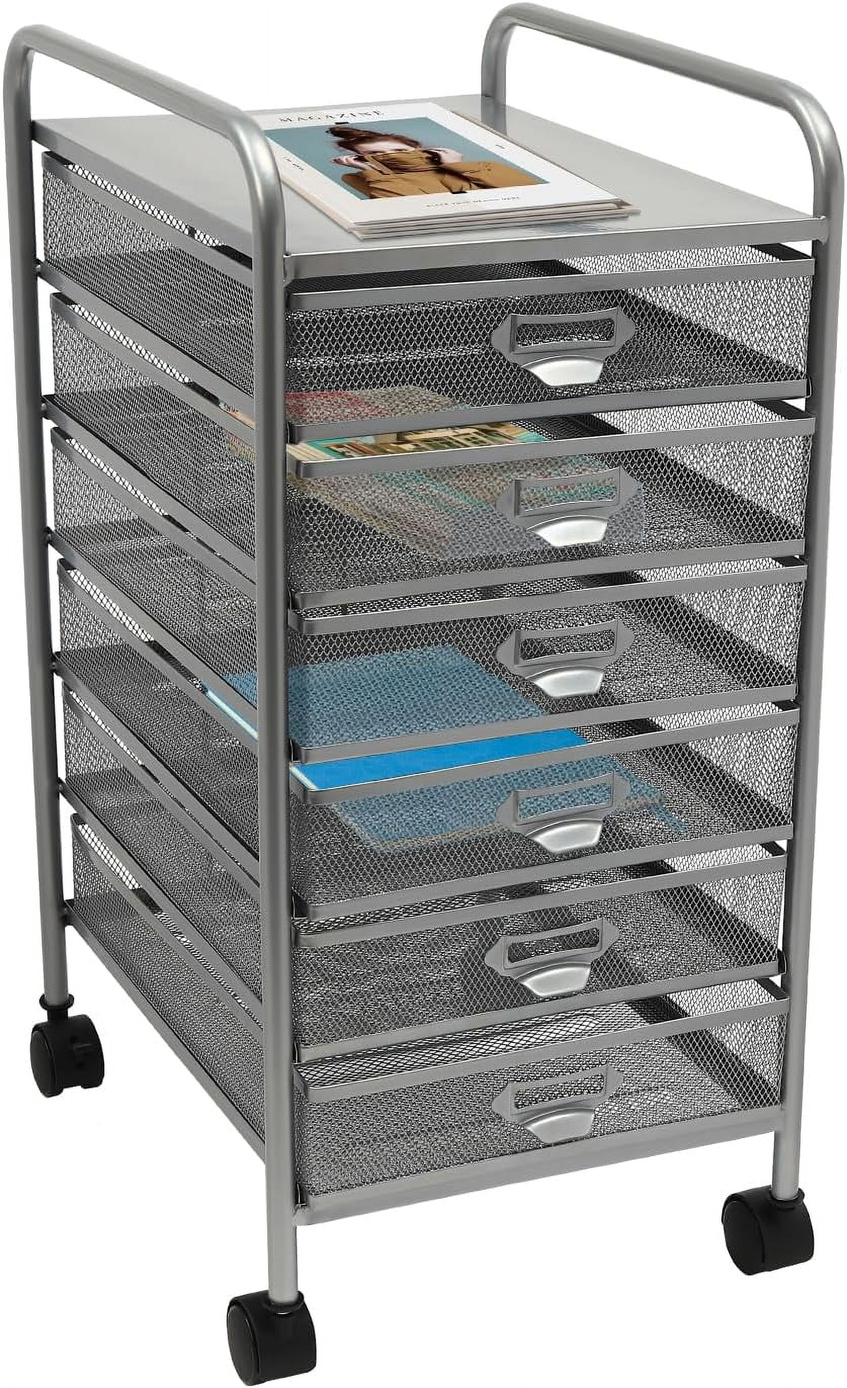 Mesh Rolling Storage Cart with Swivel Casters – Mesh File Storage ...