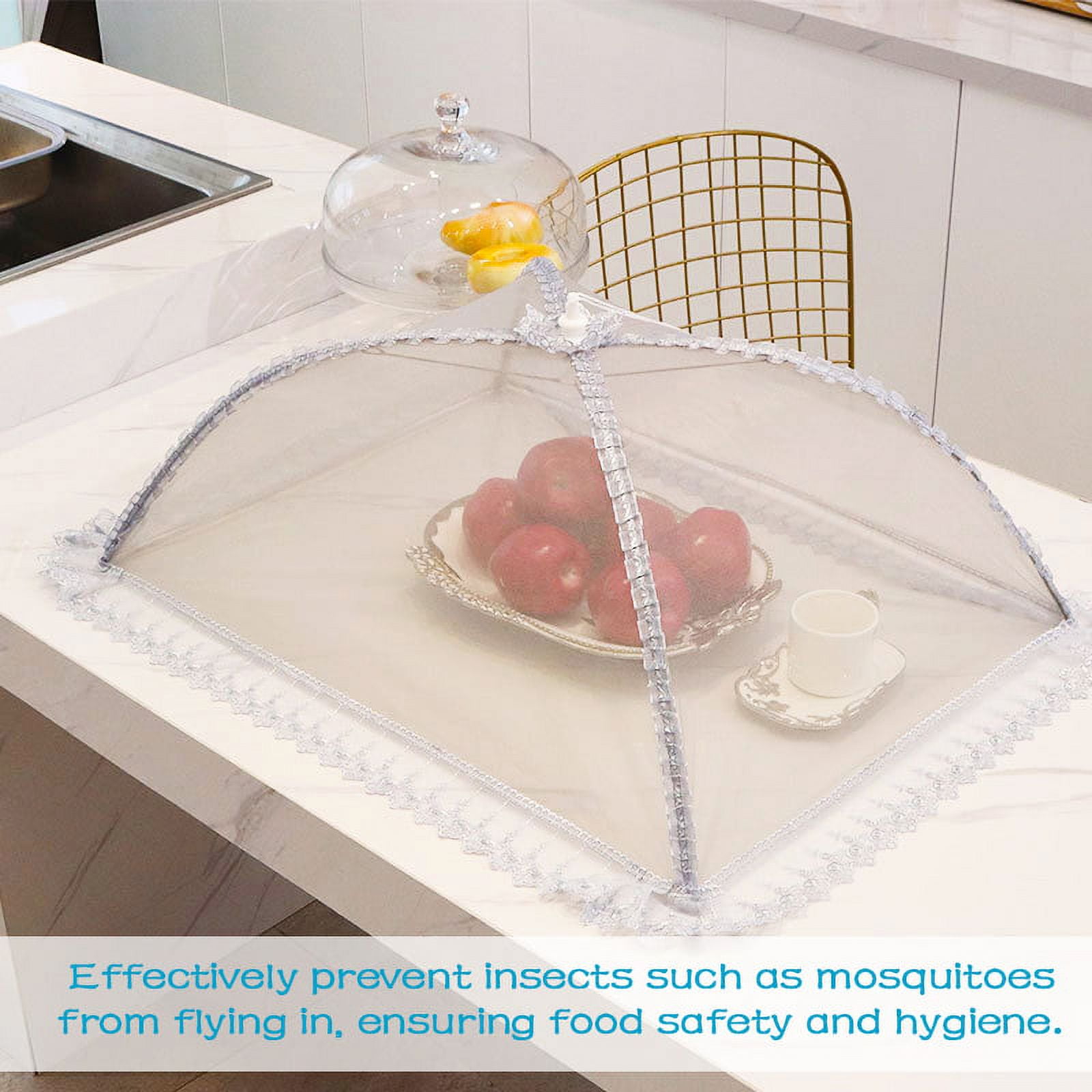 Mesh Screen Food Cover Tents Steel Wire Up Tents Kitchen Folded Food Dish Cover - Walmart.com