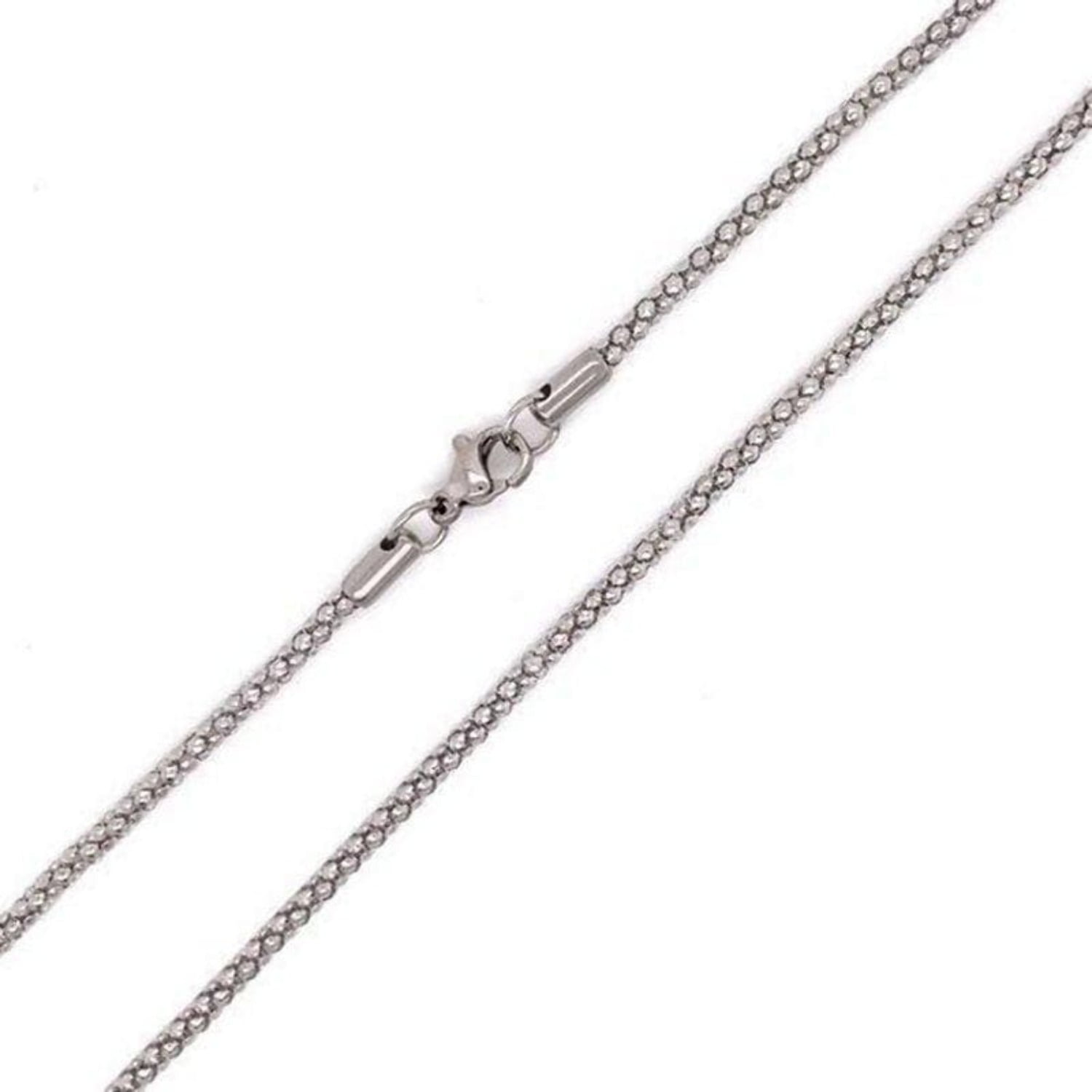 Mesh Serpentine Chain 2mm Womens 316L Stainless Steel Snakeskin ...