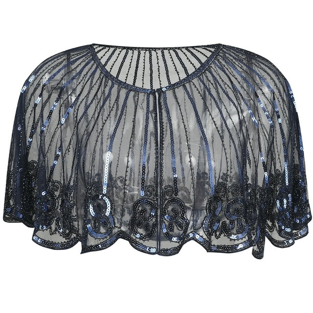 Mesh Sheer Embroidery Summer Dress Shoulder Covering Shrug Capelets ...