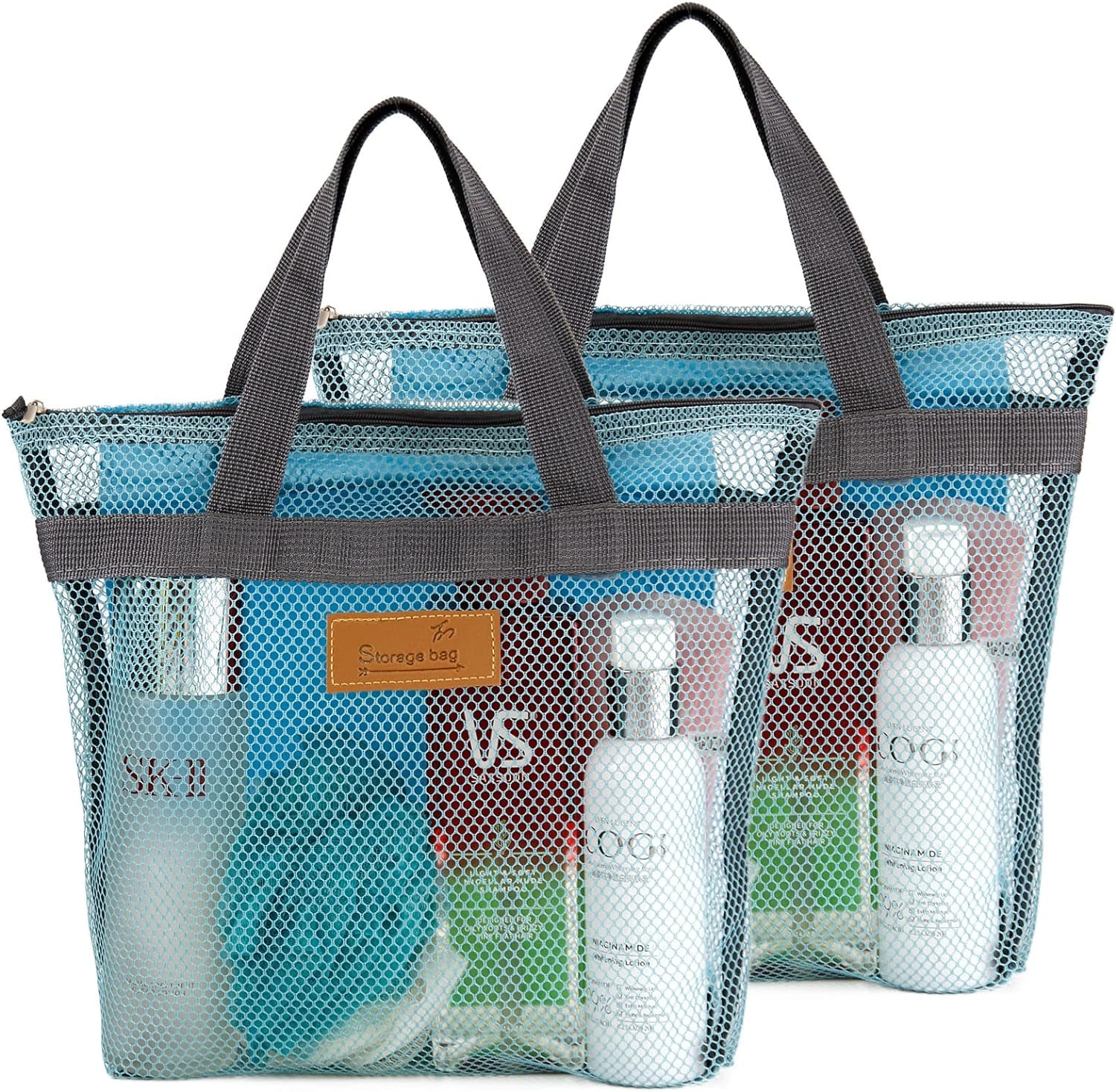 Mesh Shower Caddy Bag Portable Hanging Toiletry Bag Bath Organizer with ...