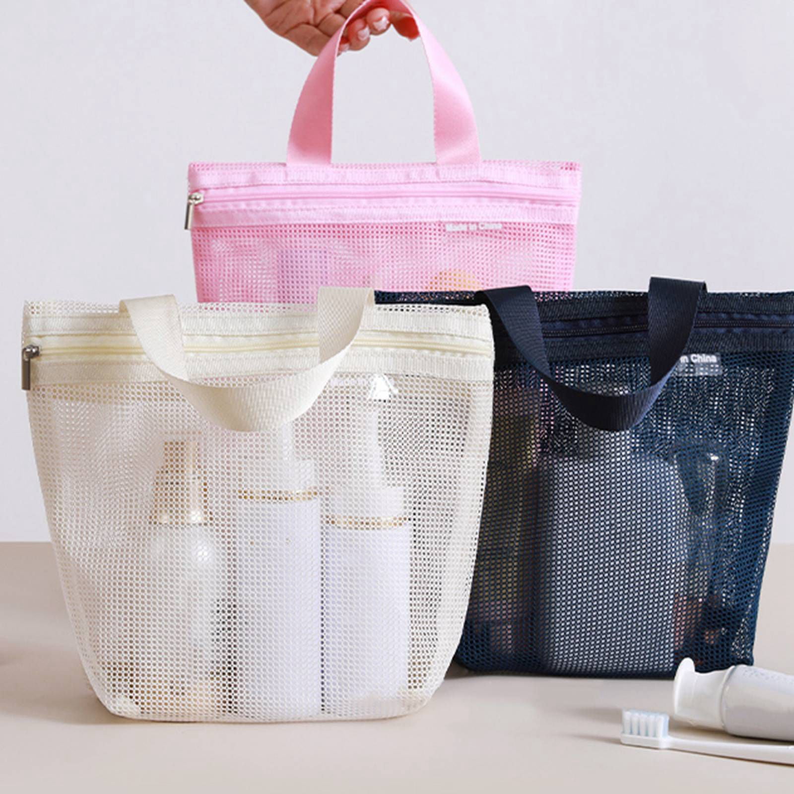 Mesh Shower Caddy Bag Portable Hanging Toiletry and Bath Organizer with ...