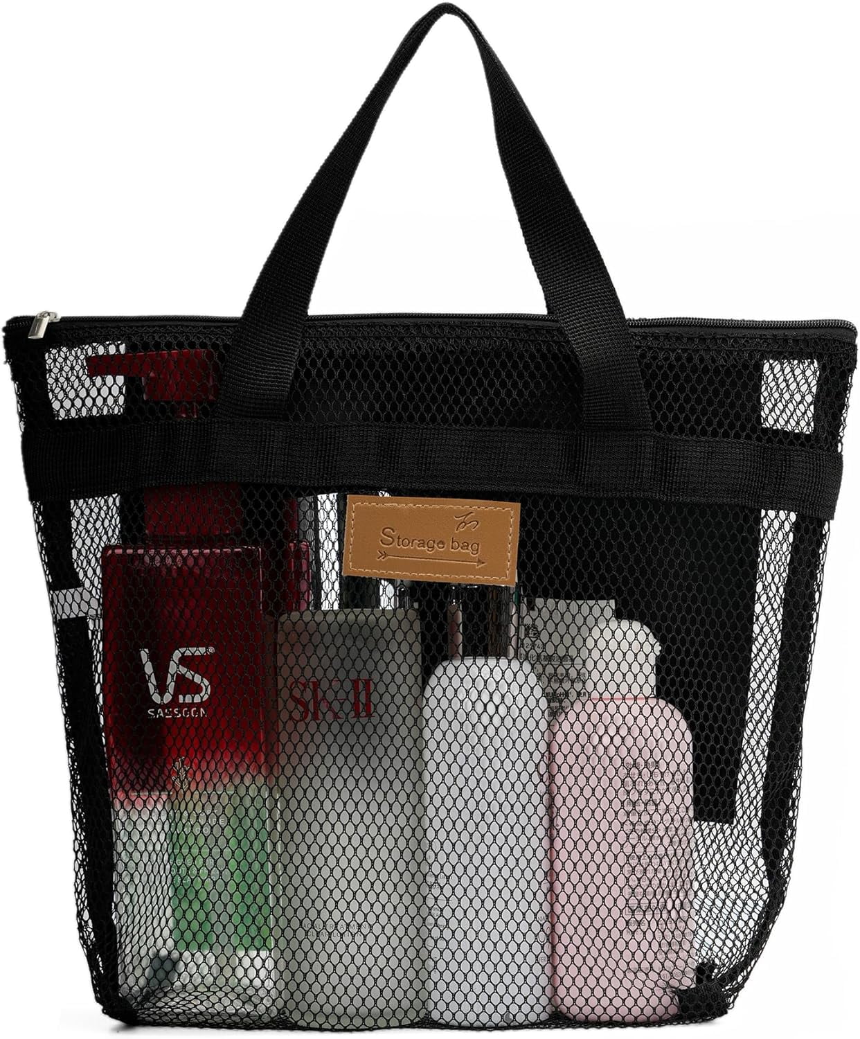Mesh Shower Caddy Bag Portable Hanging Toiletry and Bath Organizer with ...