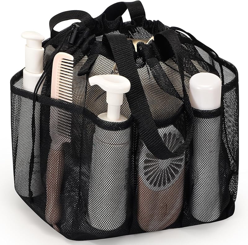 Mesh Shower Caddy Portable with Drawstring, Dorm Room Essentials for ...