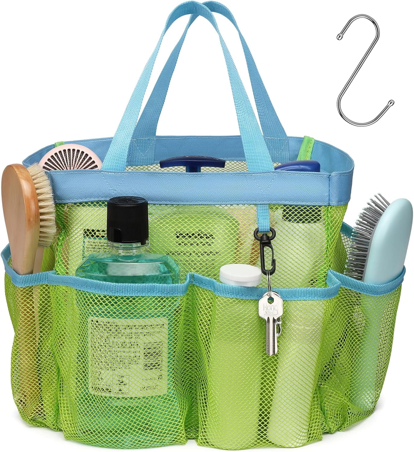 Mesh Shower Caddy Portable, Upgrade Deeper 7 Pockets Shower Bag Basket ...