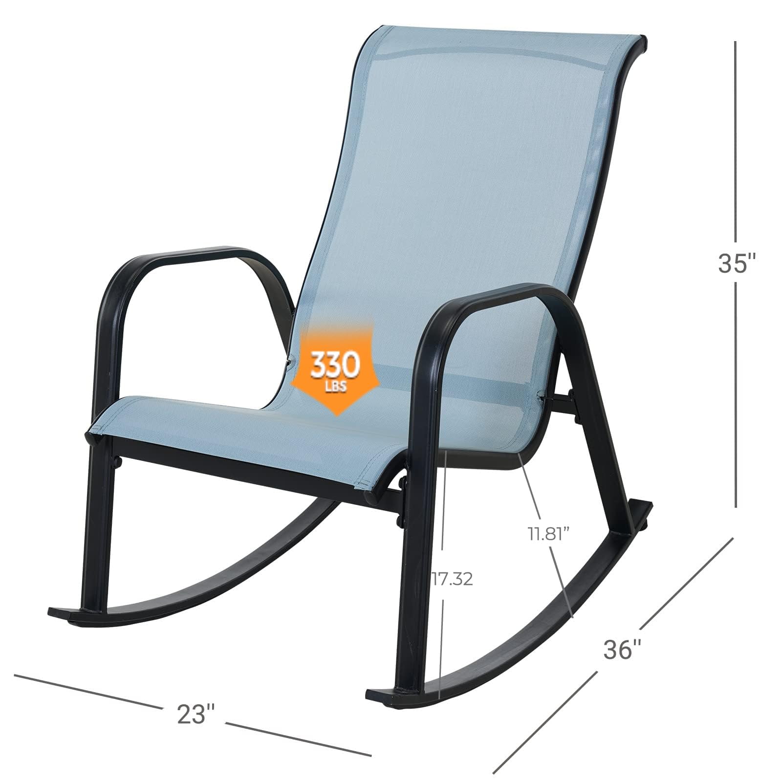 Mesh Sling Rocking Chair for Outdoor Use, Comfortable Patio Porch ...