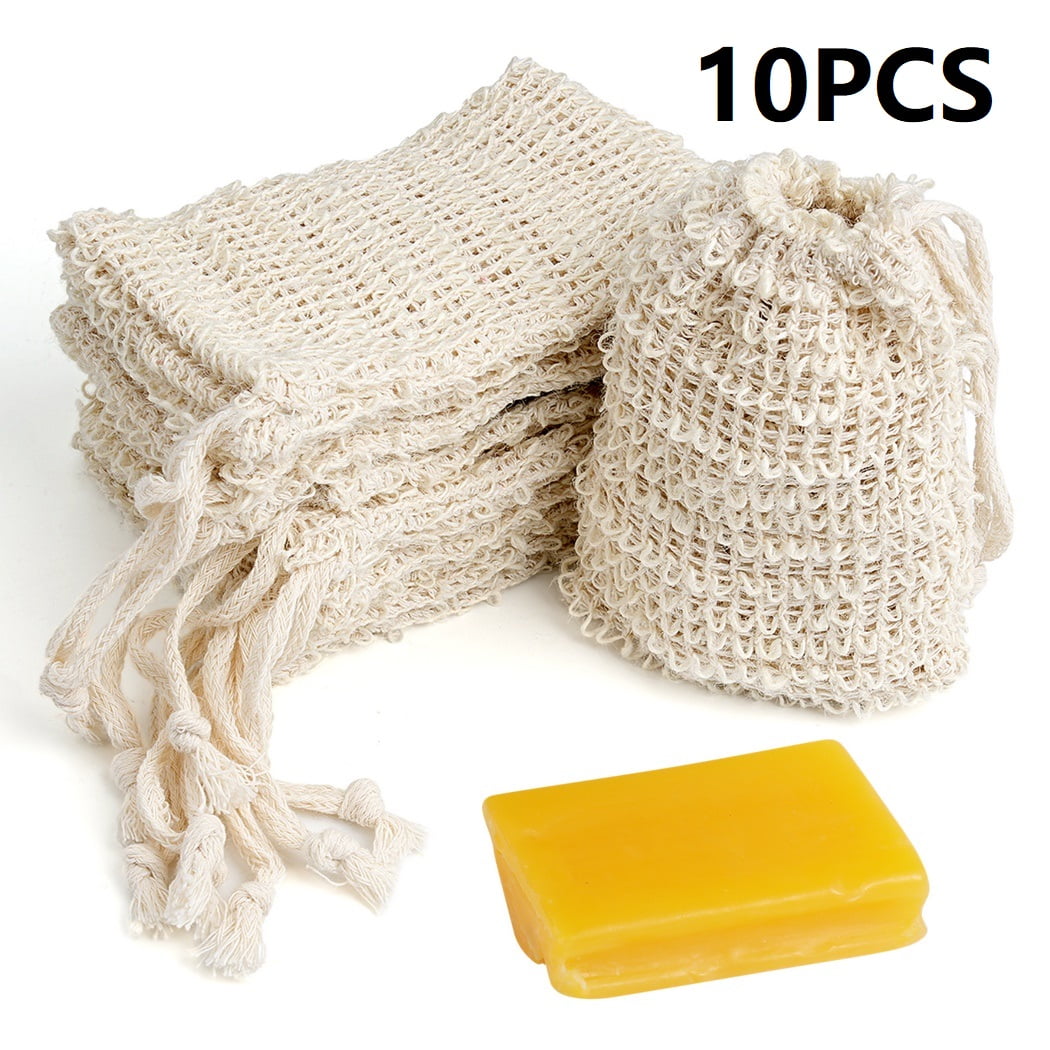 Mesh Soap Bags for Bar Soap, 10PCS Natural Sisal Soap Saver Bag ...