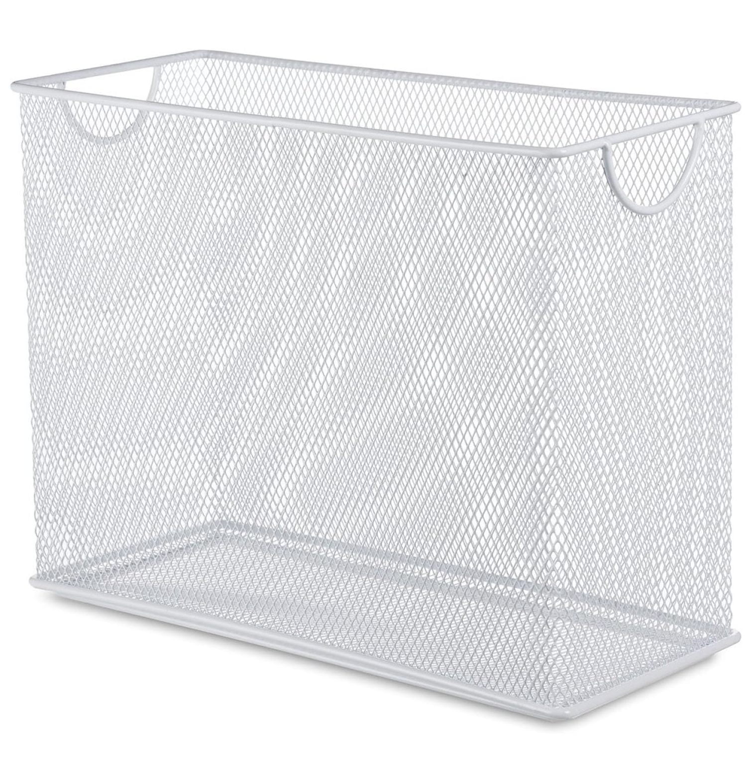 Mesh Stacking Bin, 5.5" x 12.5" x 9.8" Metal Shelving Storage Container ...