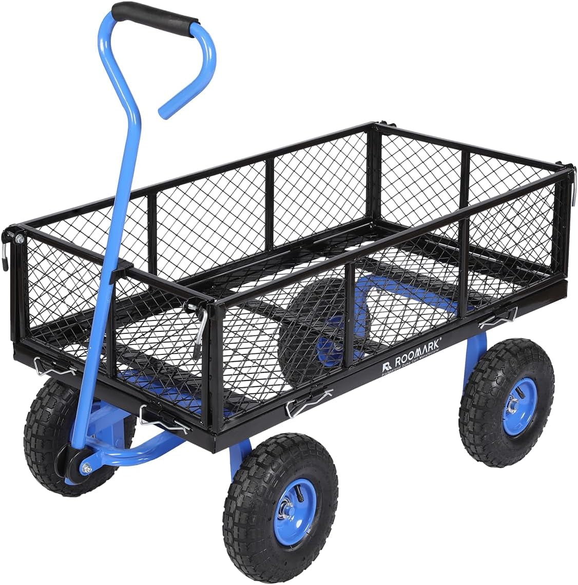 Mesh Steel Garden Cart, Heavy Duty 900 lbs Capacity, with Removable Mesh Sides to Convert into ...