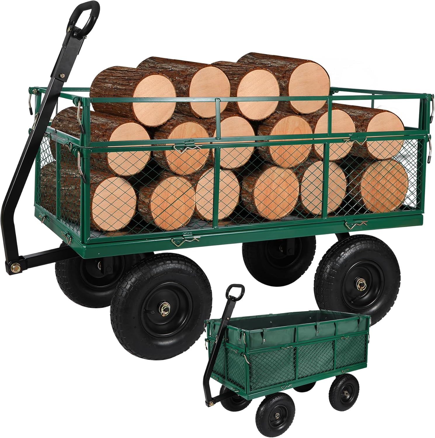 Mesh Steel Heavy Duty Garden Cart, 1400lbs Capacity Utility Garden ...