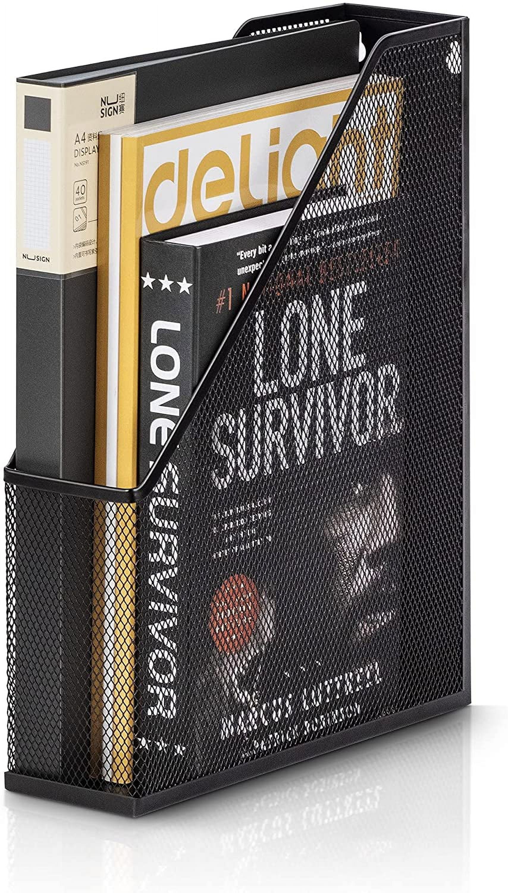 Mesh Steel Magazine Organizer File Holder, Office Desk Accessories ...