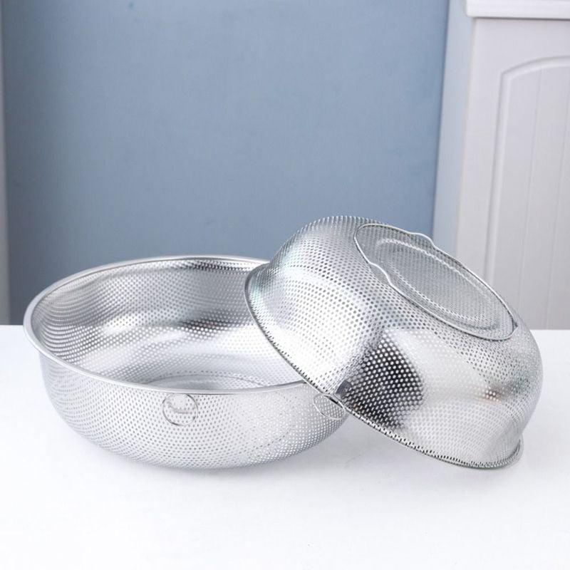 Mesh Strainer Colander Vegetables Fruit Washing Basket Sieve Bowl ...