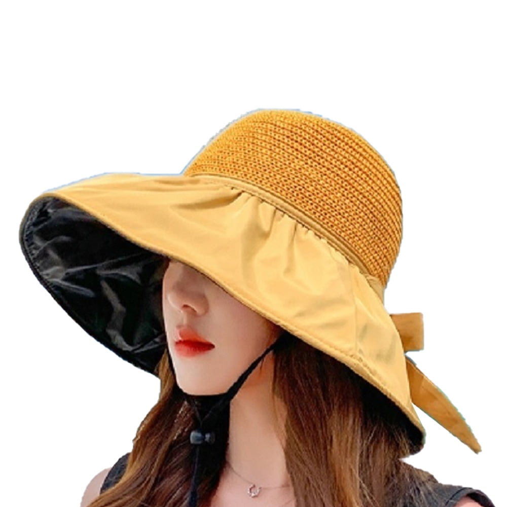 Mesh Sun Hats for Women Lightweight Beach Packable Wide Brim Bucket Hat with - Ginger - Walmart.com