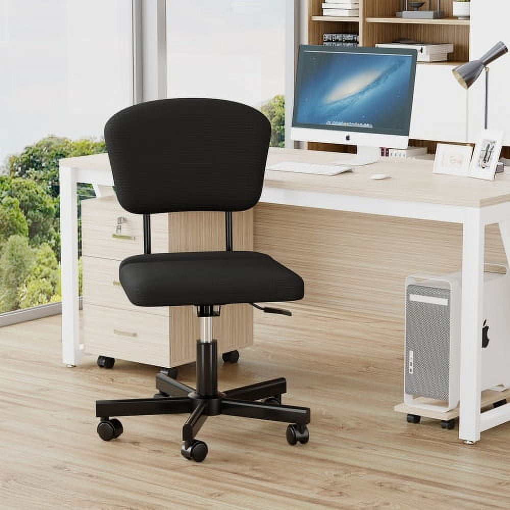 Mesh Task Chair Plush Cushion, Armless Desk Chair Home Office Chair ...