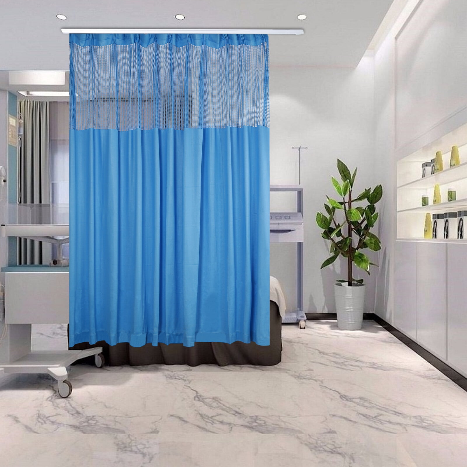 Mesh Top Room Divider, 365x244cm Blue Curtain with 1mm Thick Fabric ...