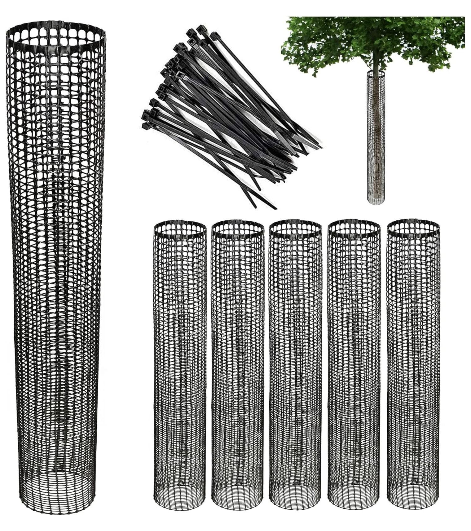 Mesh Tree Protector Guard Inches Tall (5 Pack) Heavy Duty with Zip-Ties ...