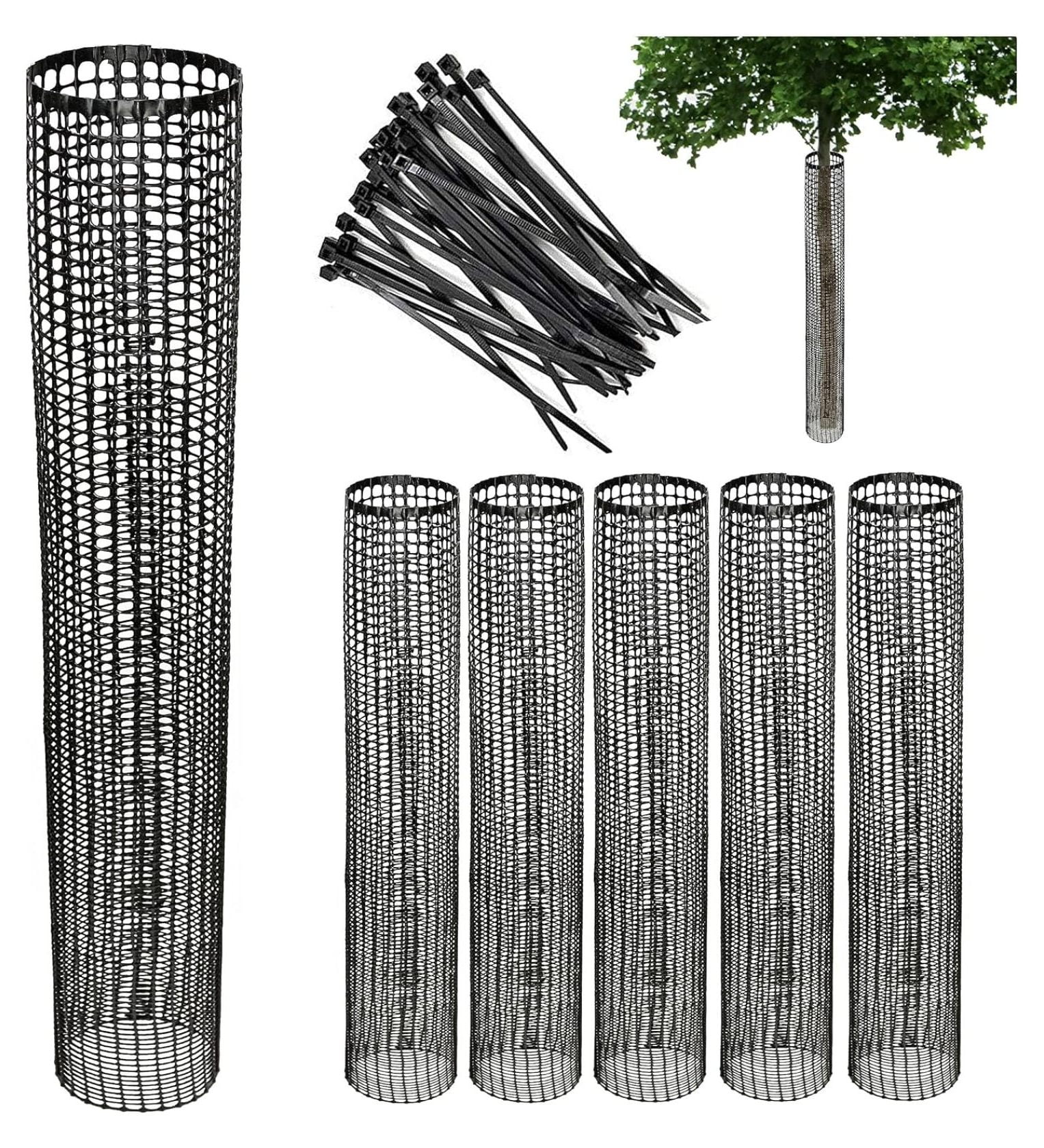 Mesh Tree Protector Guard Inches Tall (5 Pack) Heavy Duty with Zip-Ties ...