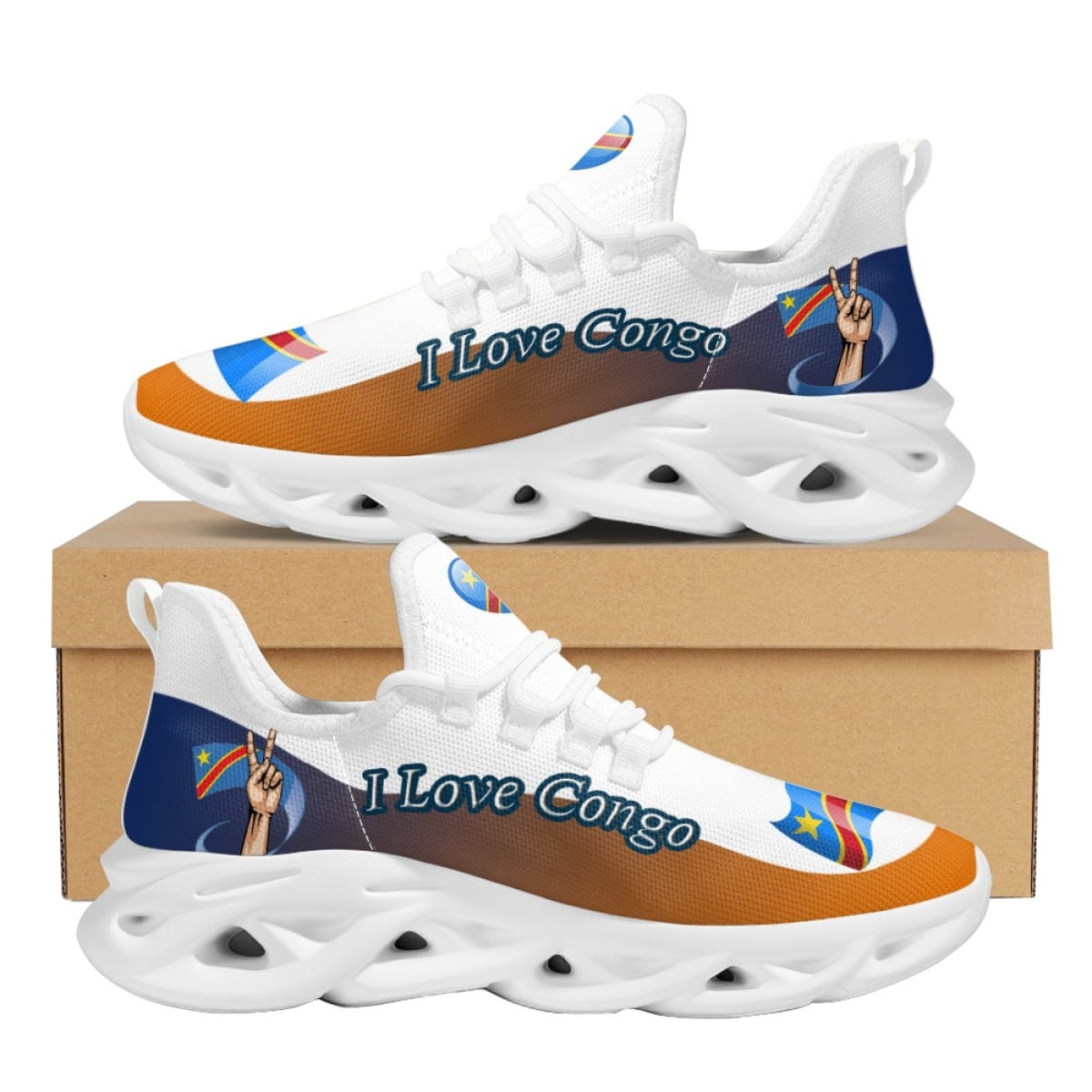Mesh Vet Shoes for Women Congo Flag Female Lightweight Flat Sneakers ...