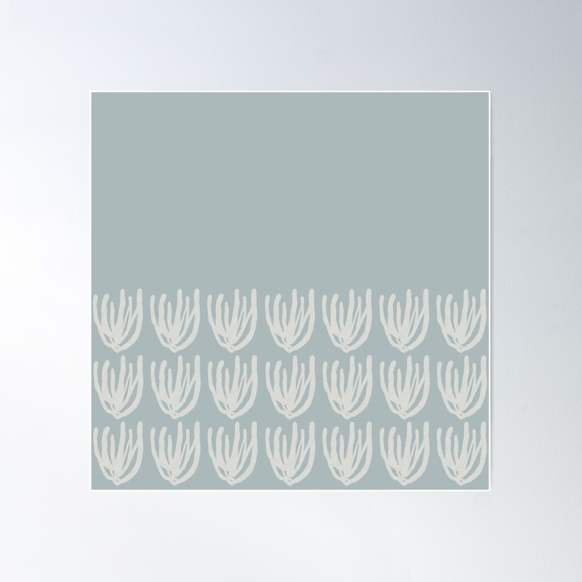 Mesh Wildflower Cuff Abstract Minimalist Pattern In Light Blue-Grey And ...