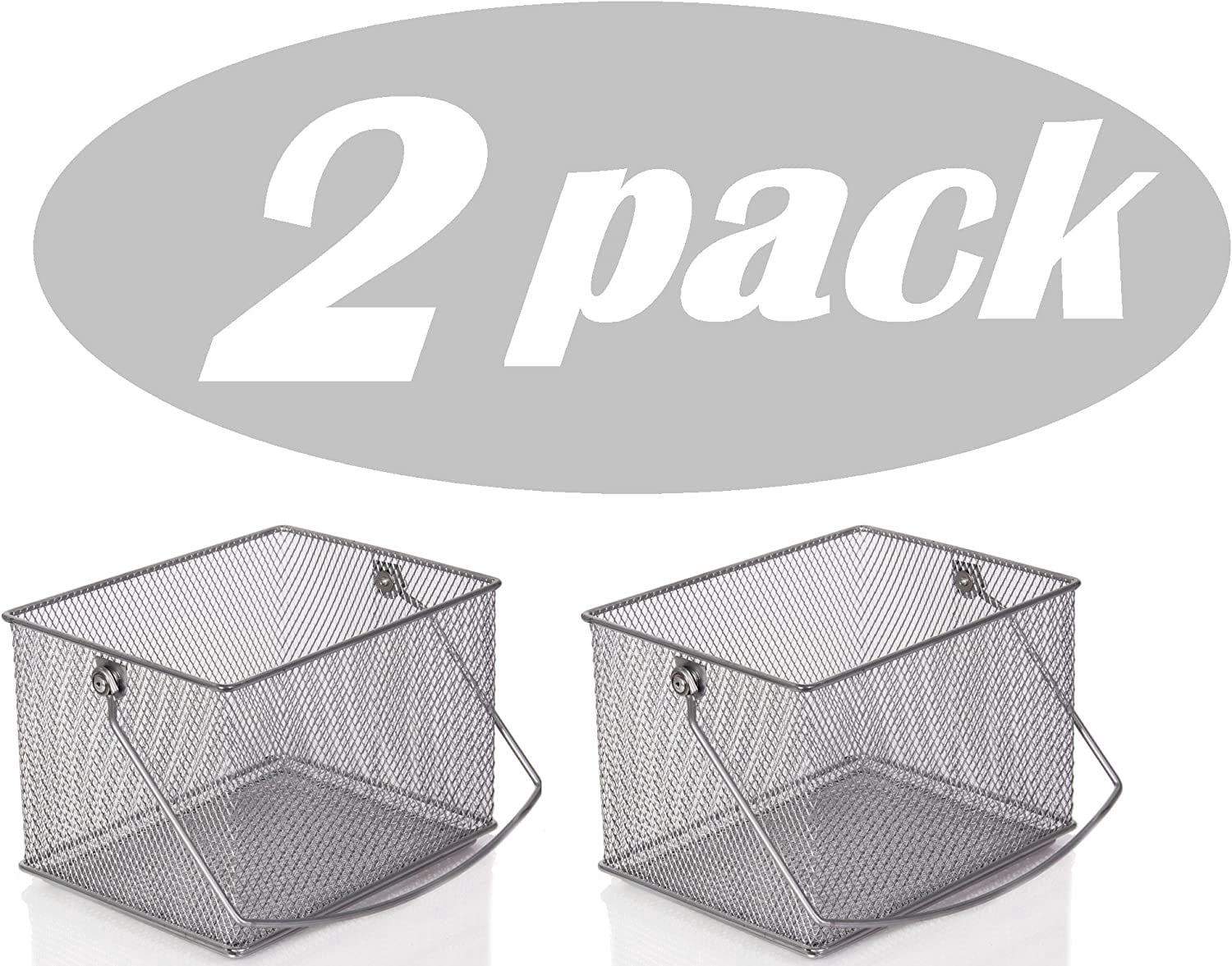 Mesh Wire Food Storage Organizer Bin Basket with Handle for Kitchen ...