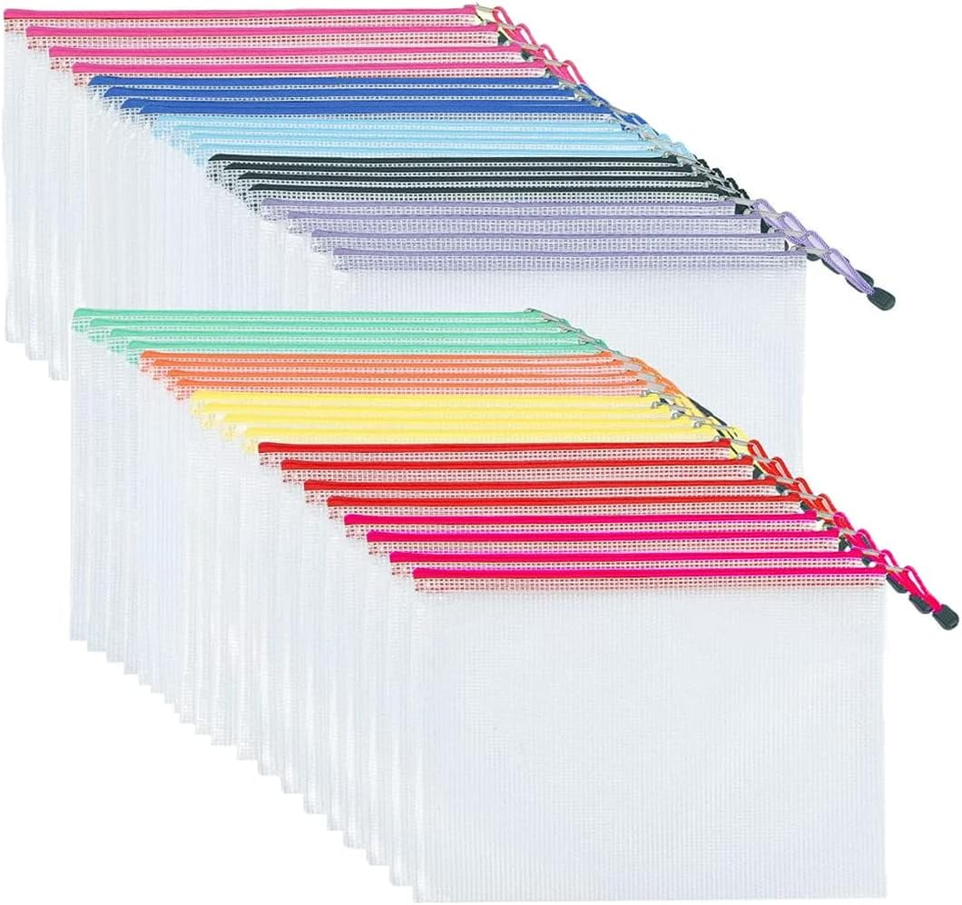Mesh Zipper Pouch Bag, Plastic Zipper Bags,A4 Size Waterproof Document ...