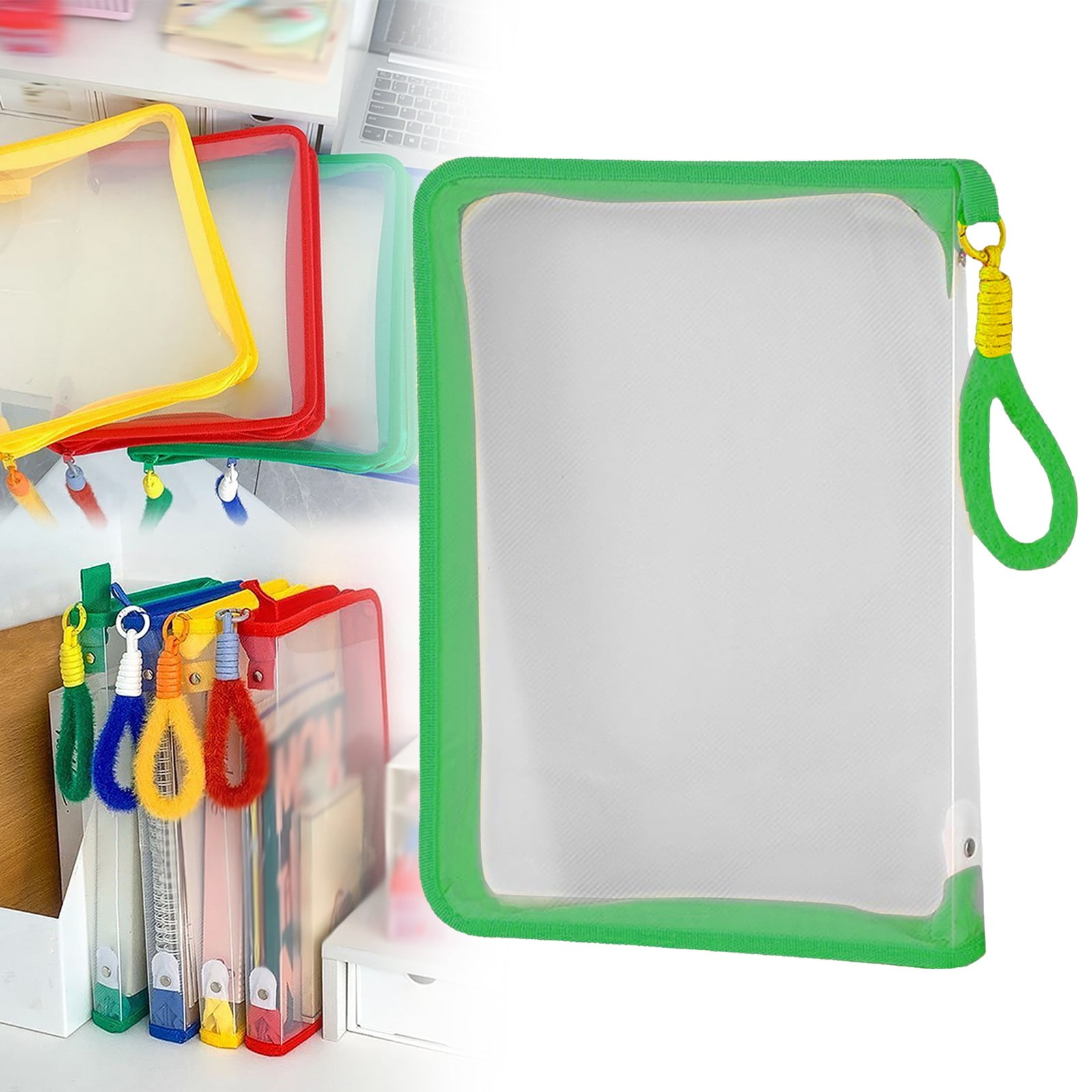Mesh Zipper Pouch, Heavy Duty Transparent Lightweight Plastic File ...