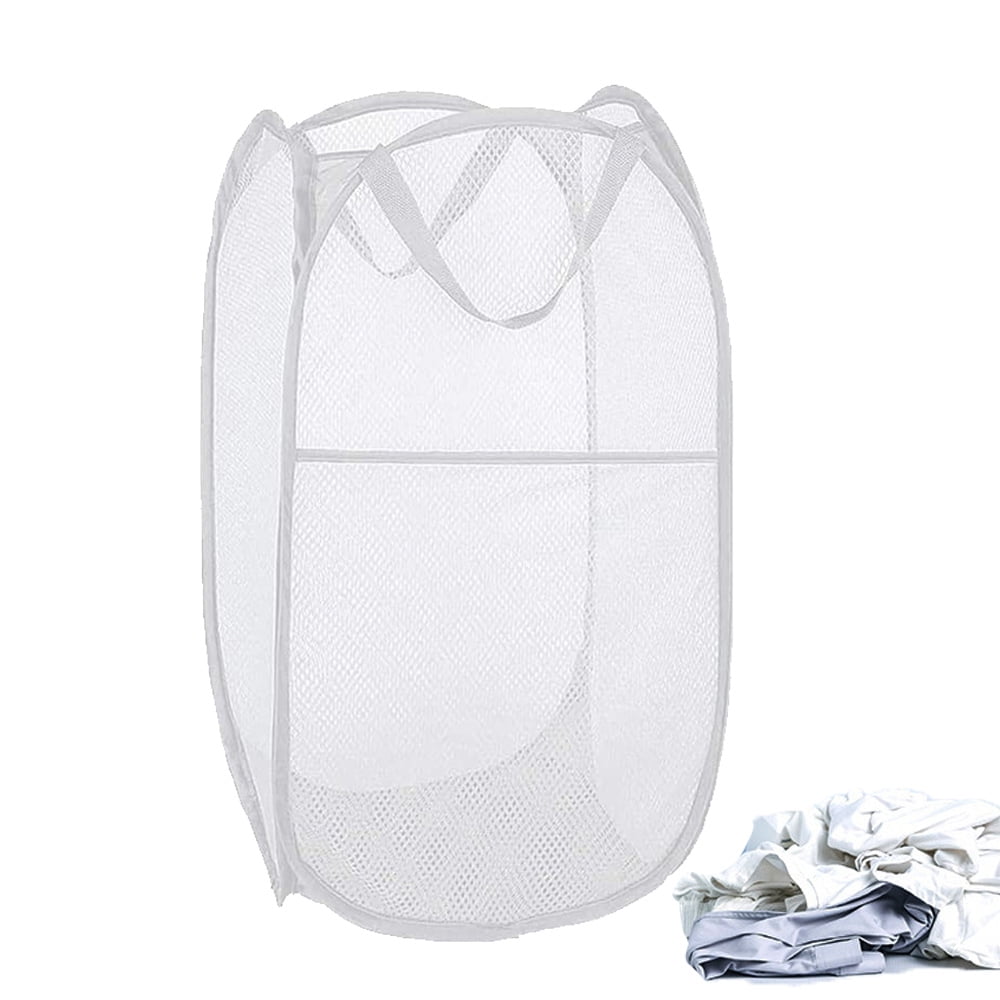 Mesh pop-up laundry basket is easy to open and fold, easy to store ...
