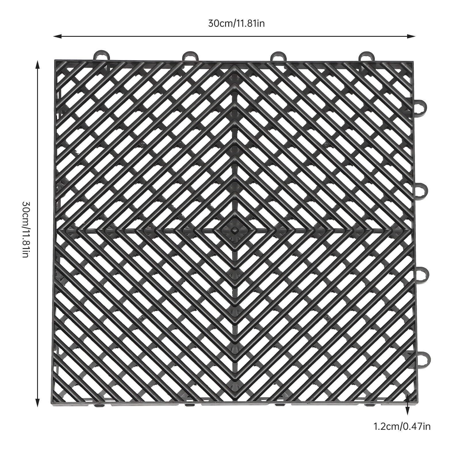 Meshed Structure Rubber Tiles Interlocking Garage Floor Tiles 12x12x0.5 ...