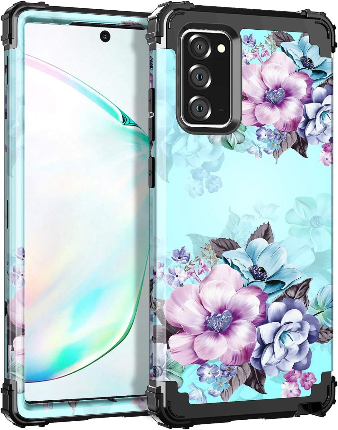 Meshine Compatible with Galaxy Note 20 Case,Three Layer Heavy Duty Shockproof Protection Hard ...