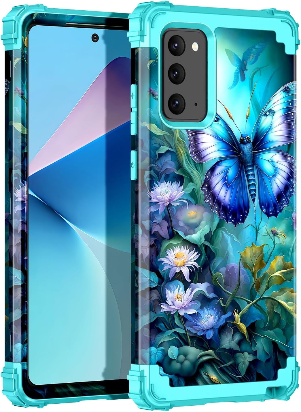 Meshine Compatible with Galaxy Note 20 Case,Three Layer Heavy Duty Shockproof Protection Hard ...