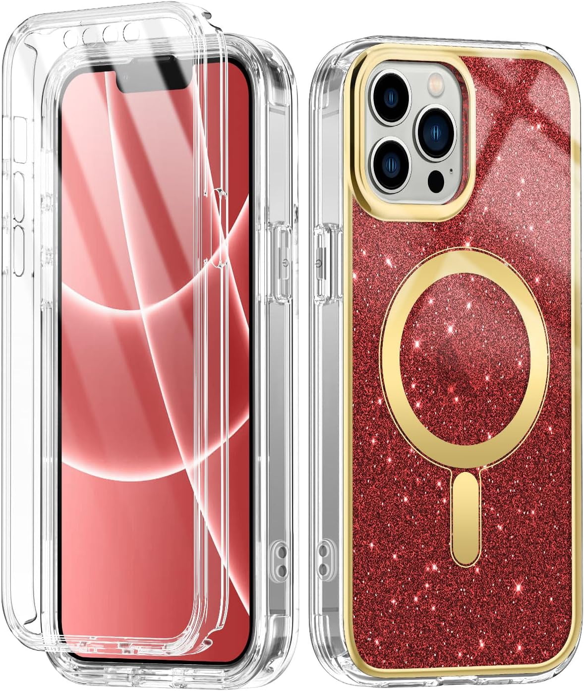 Meshine for iPhone 13 Pro Max Case Compatible with MagSafe,Built-in ...