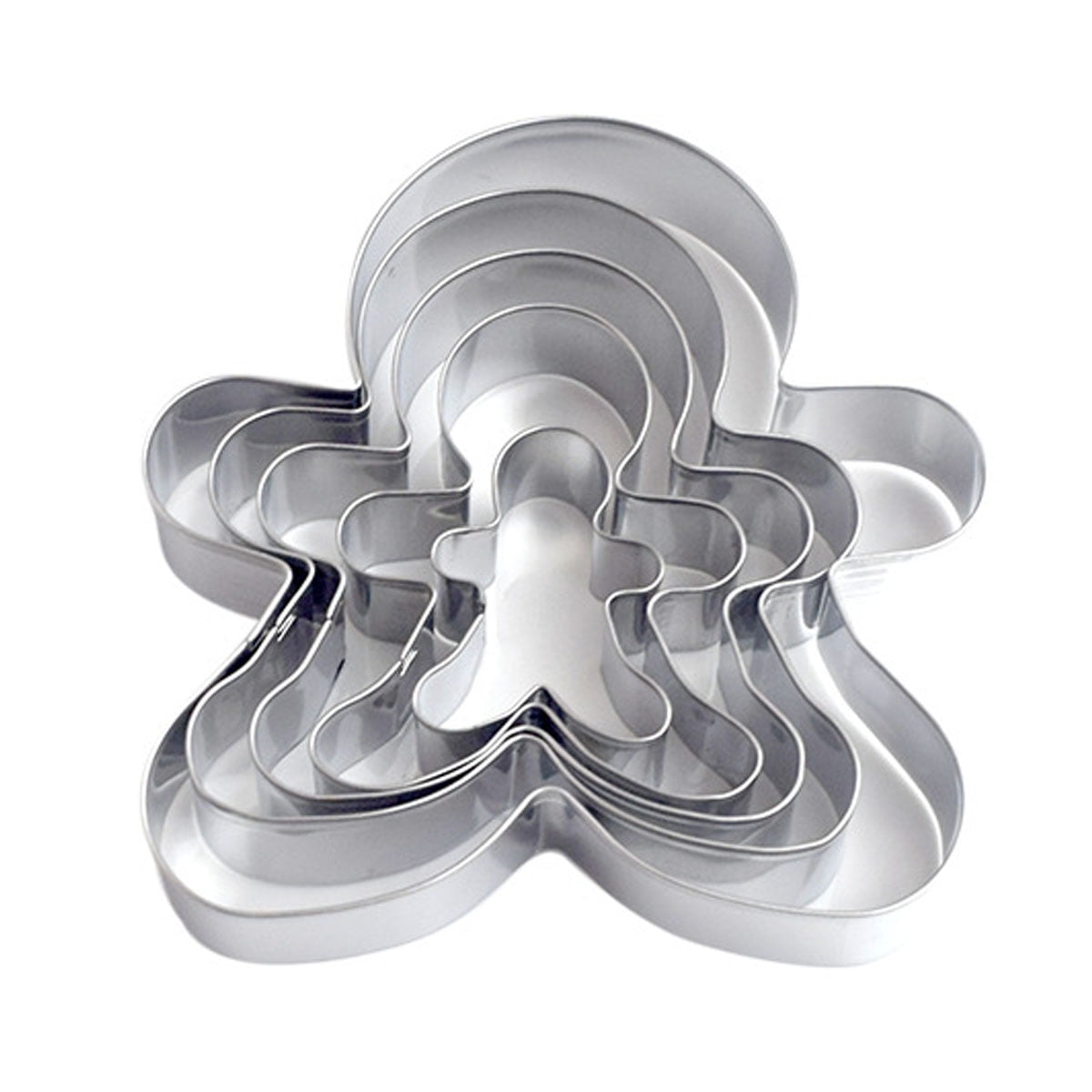 Mesmeriser Cookie Cutters Shapes - Pack of 5 Gingerbread Man Shape ...
