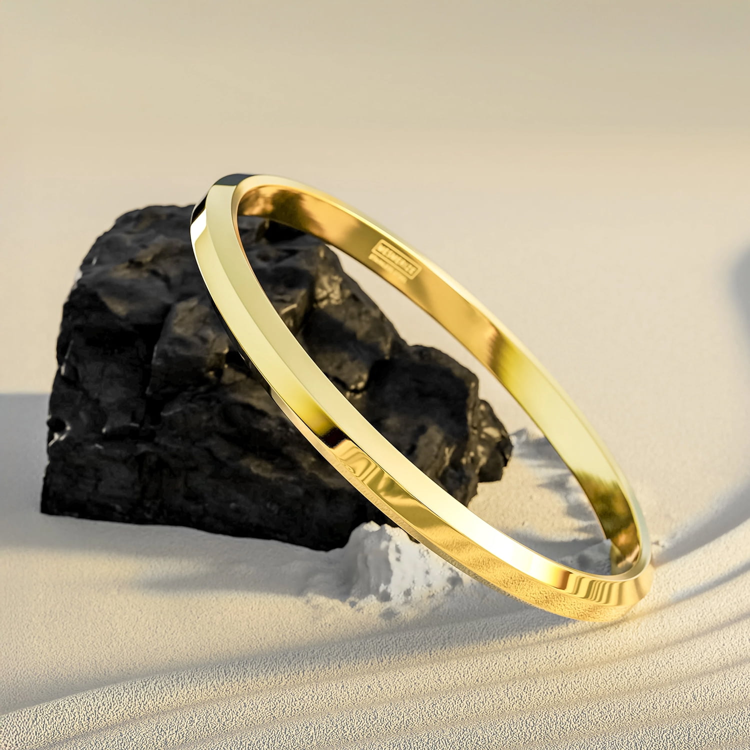 Mesmerize Gold Round Flat Punjabi Kada| Stainless Kada For Everyday ...