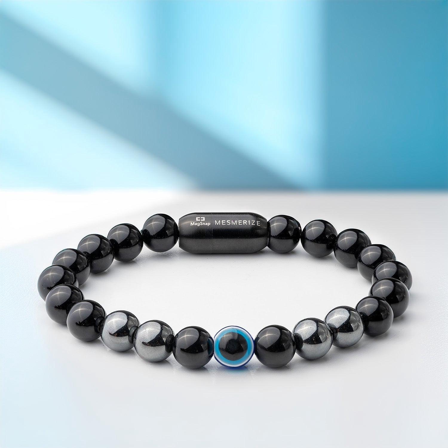 Mesmerize Protective Evil Eye Hematite Natural Stone Bracelet with ...