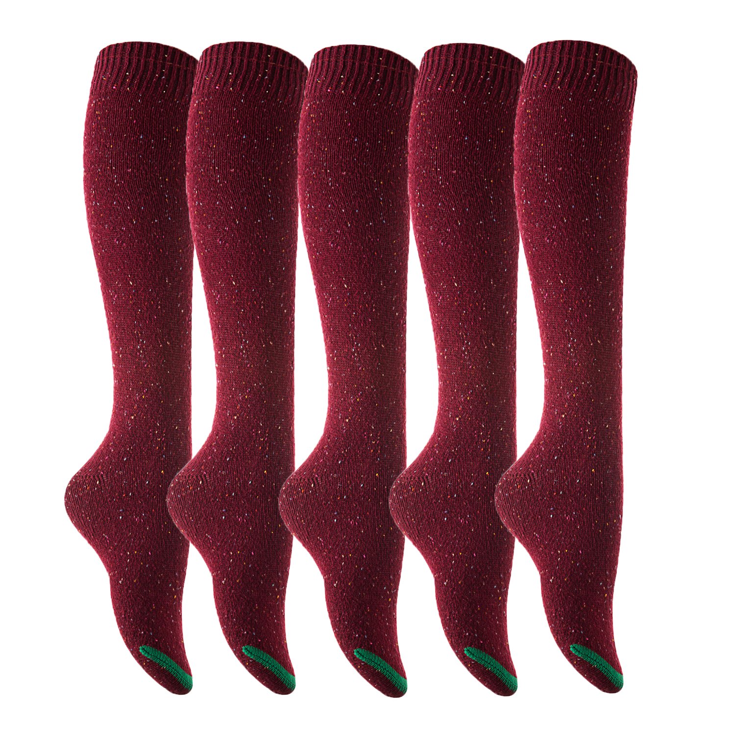 Meso Big Girl's Women's 5 Pairs Splendid Knee High Cotton Socks, Strong ...