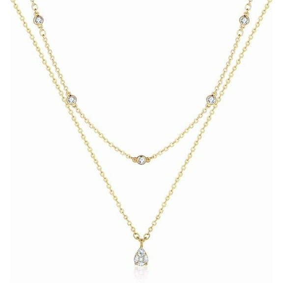 Dainty Gold Initial Necklace for Women 18K Gold Plated Tiny Letter A-Z ...