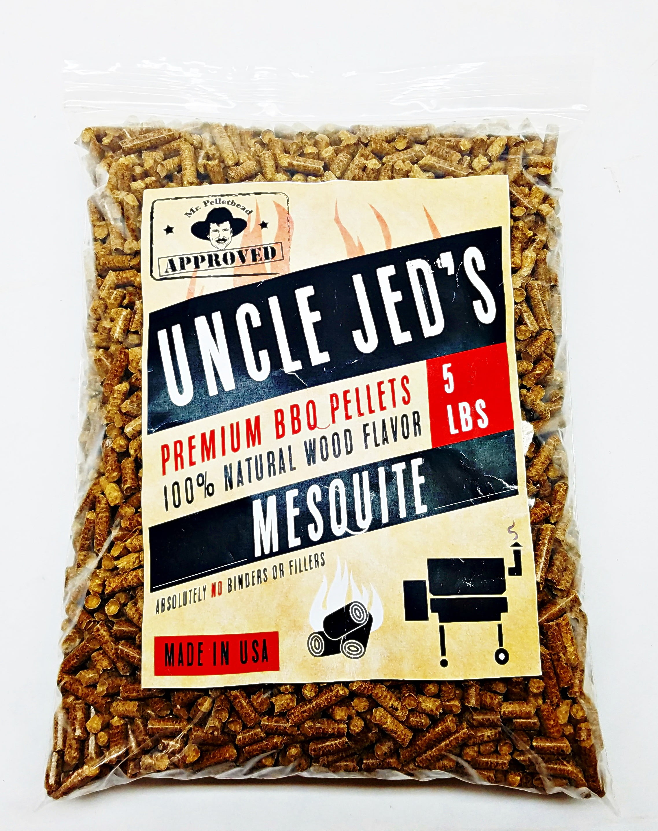 Mesquite BBQ Wood Pellets - Barbecue Grilling Pellets 5lb Bag, Wood ...