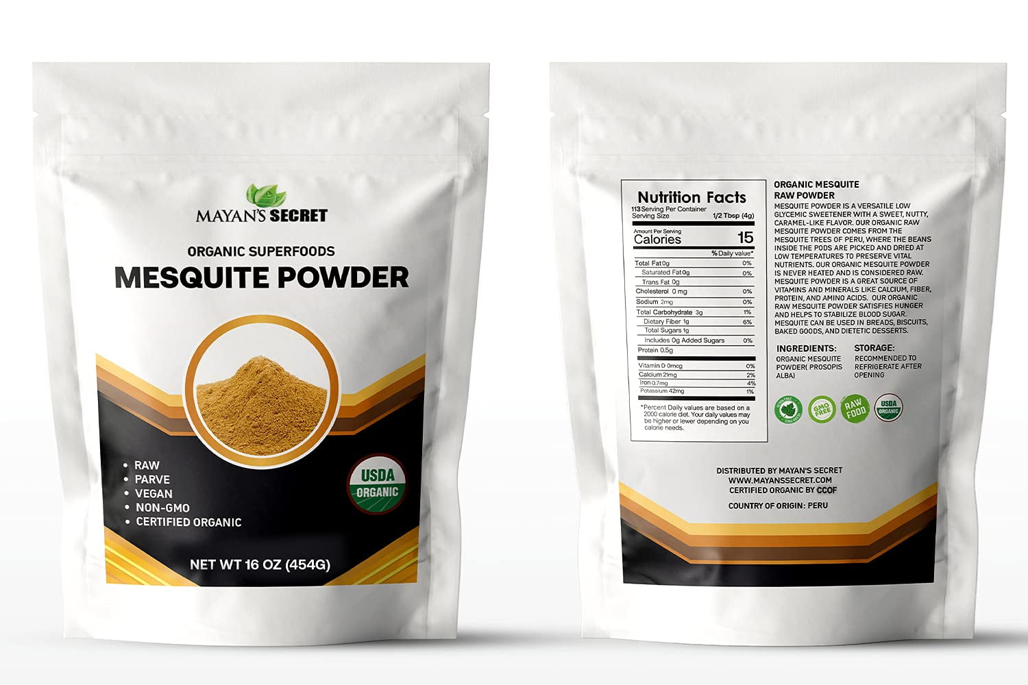 Mesquite Powder USDA Certified Non GMO, Vegan Protein Superfood Natural ...