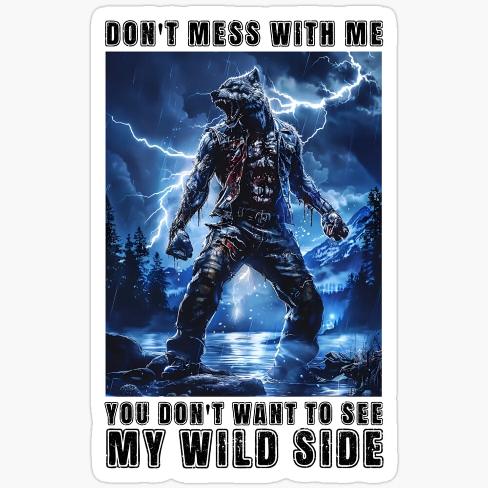 Don'T Mess With Me Cringe Alpha Wolf Stickerphone Decal Water Bottle ...