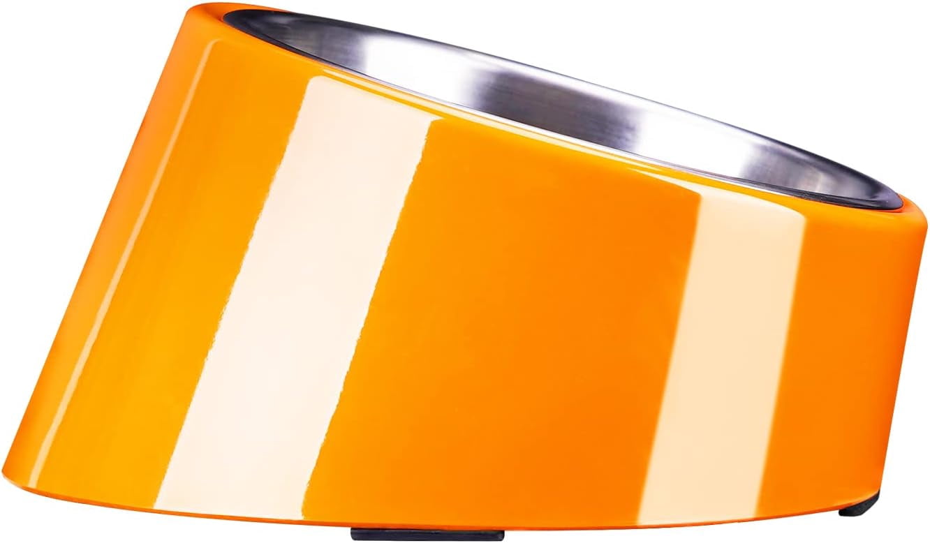 Mess Free 15° Slanted Bowl for Dogs and Cats, Tilted Angle Bulldog Bowl ...